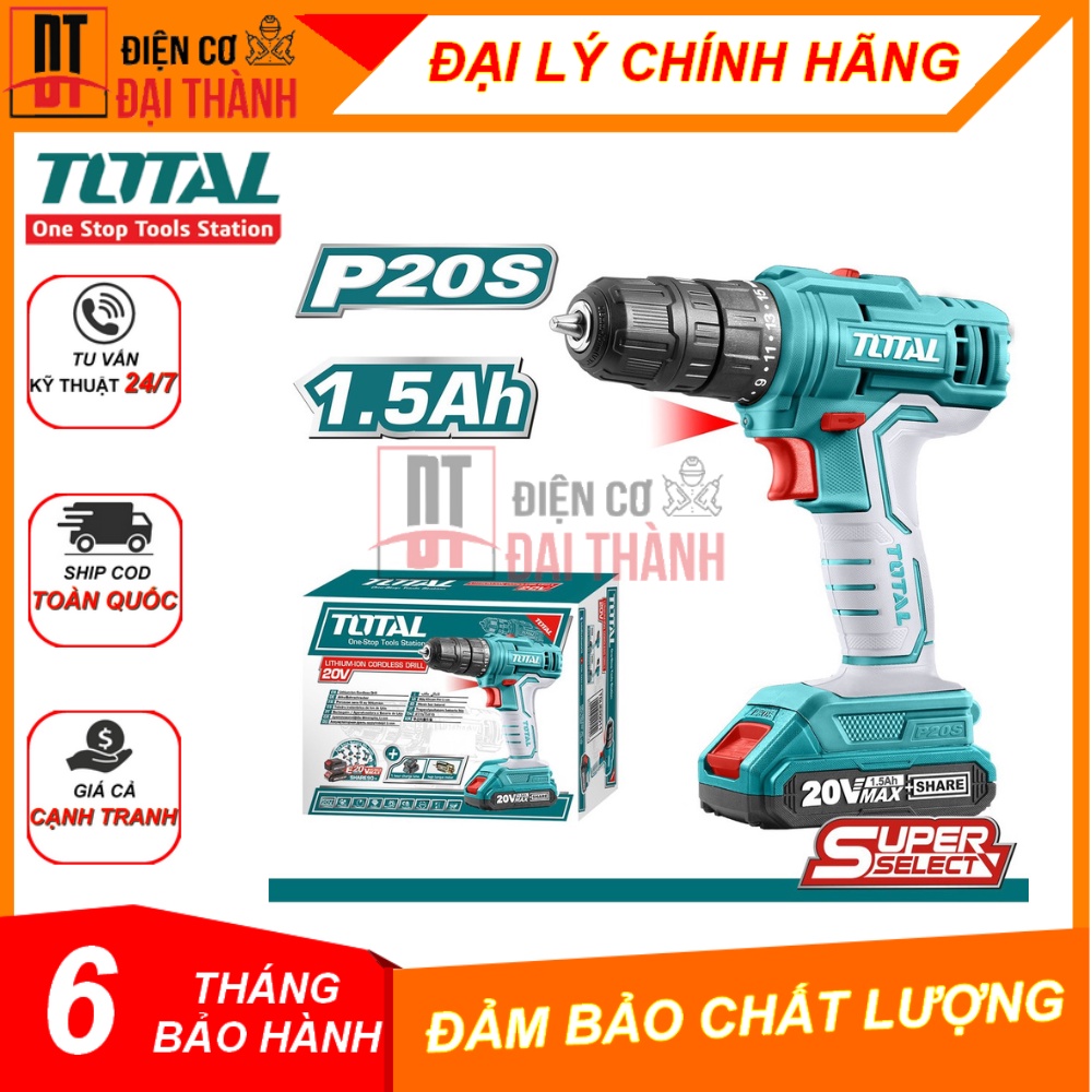 Máy khoan dùng pin 20V Total TDLI20011 | Shopee Việt Nam