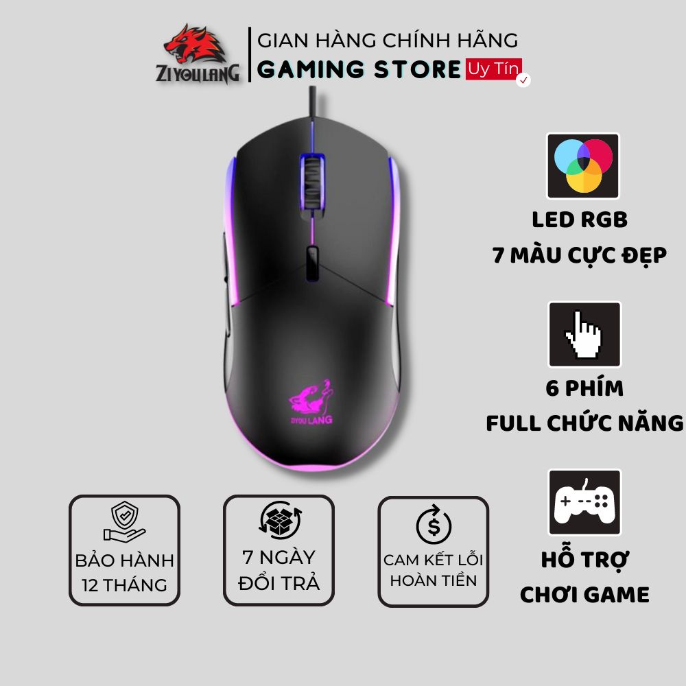 Mua Chuột Vi Tính Có Dây Cao Cấp ZiyouLang V7 Gaming Mouse, Led RGB Tự Đổi Màu, Tùy Chỉnh DPi ...