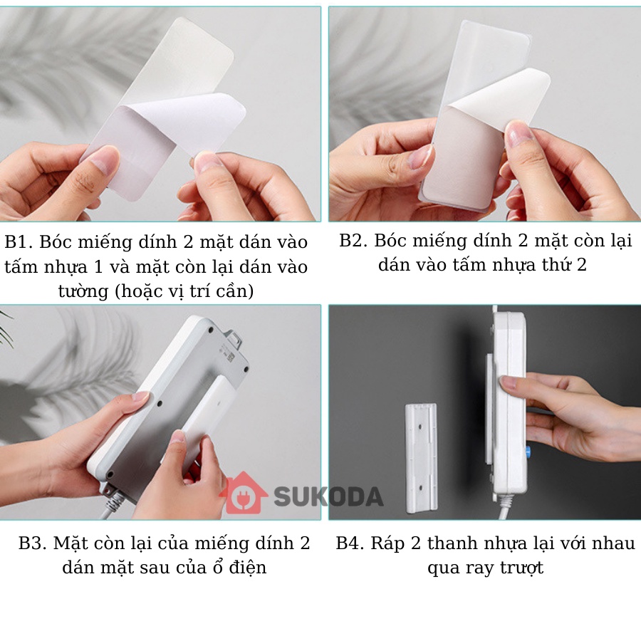 Mua Miếng dán tường treo ổ cắm điện dán ổ cắm SuKoDa thông minh móc ...
