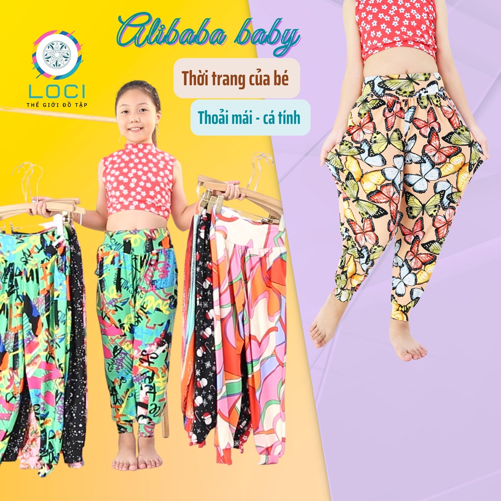 Mua 💓 Quần alibaba baby , quần tập nhà LOCI cho bé gái từ 18kg đến 45kg ...