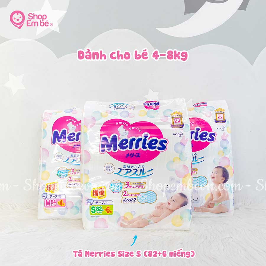 Mua Bỉm Merries nội địa Nhật mềm mại chống hăm, cộng miếng size NB-XXL ...