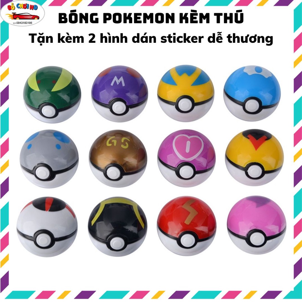 Bóng pokemon kèm mô hình pokemon mini kích thước 2-3cm đồ chơi pokemon ...
