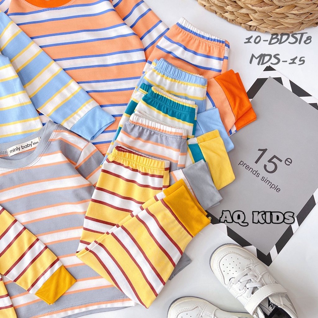 Bộ dài tay sọc dệt visco siêu xinh cho bé Size 80 - 170 (7-30kg) - MixASale