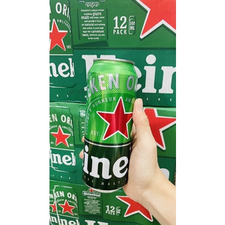 Mua Bia Heineken lon 500ml - Thùng 12 lon Bia HEINEKEN Hà Lan date 10/ ...