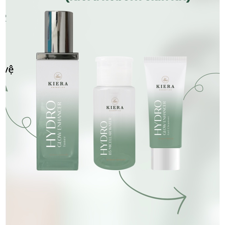 Combo 3 - SET SẠCH SÂU - Tẩy trang, Toner, Serum (Kiera Reborn Skin Kit ...