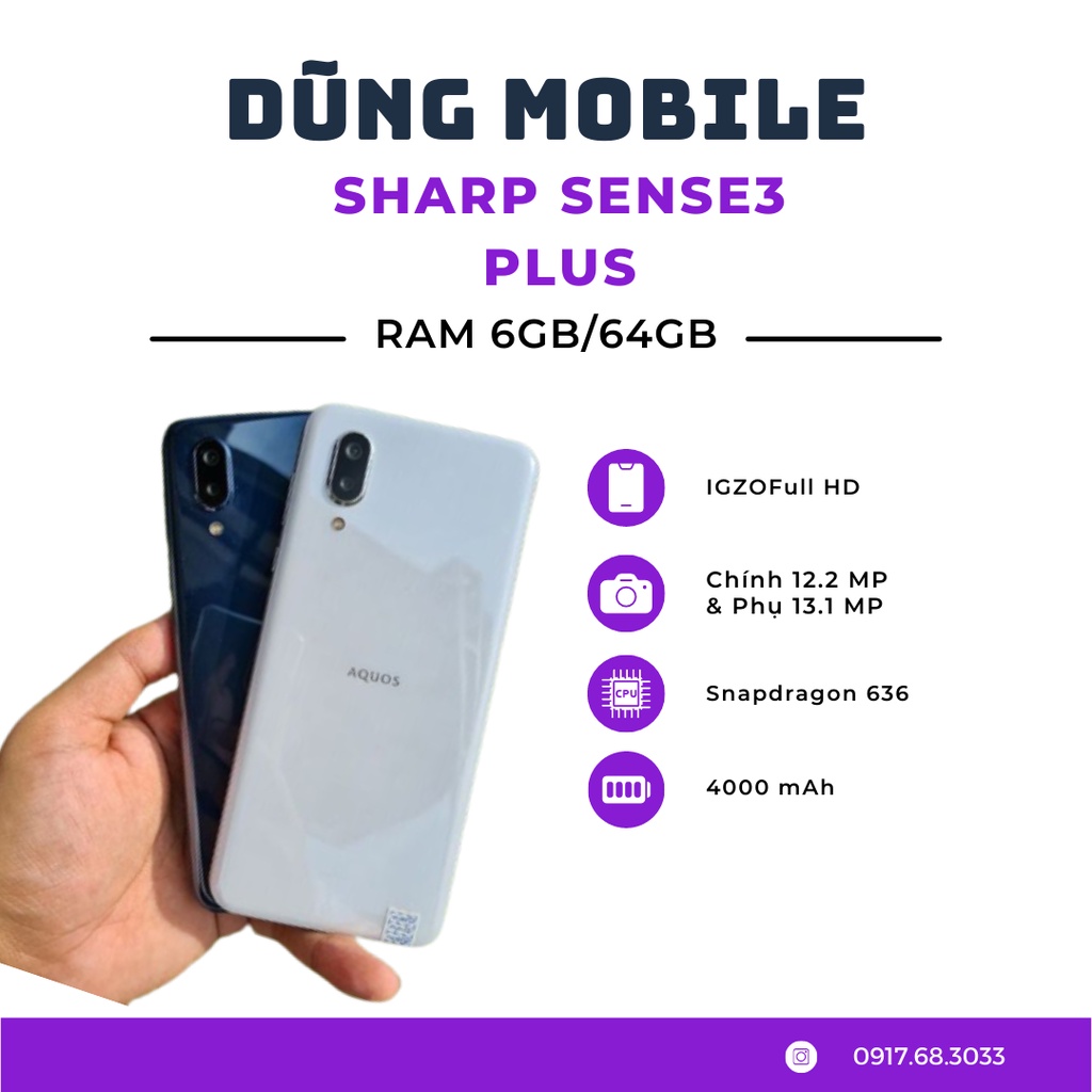 ĐIỆN THOẠI SHARP AQUOS SEN 3 PLUS MÁY ĐẸP NGUYÊN ZI BẢN 1 SIM RAM 6/64G ...