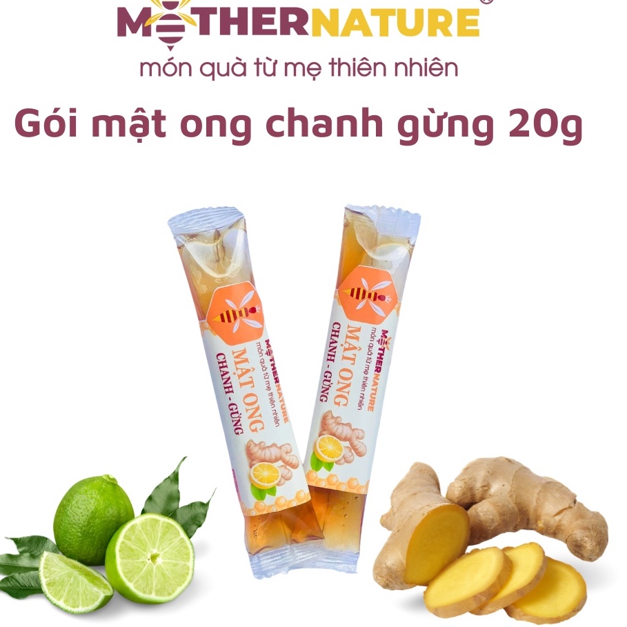 Mật Ong Chanh Gừng Mother Nature Gói 20 gram - Gói dùng thử - MixASale