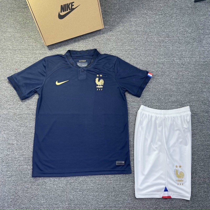 Mua Áo Bóng Đá Đội Tuyển Pháp Word Cup 2022-2023 Vải Gai Mịn Áo Xanh ...