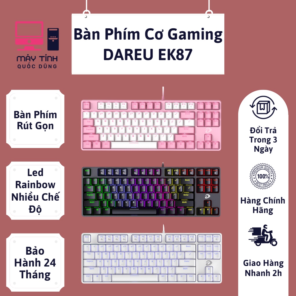 Bàn phím cơ Gaming DAREU EK87 - Hàng chính hãng | Kit Buy