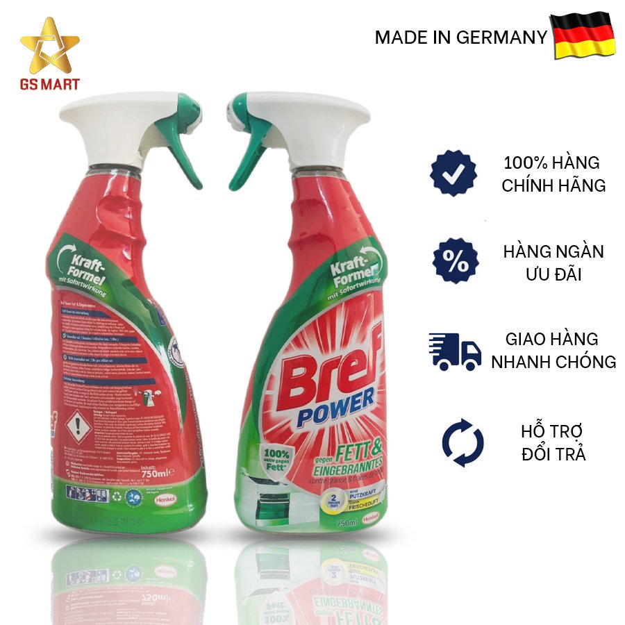 XỊT TẨY RỬA NHÀ TẮM ĐA NĂNG BREF POWER 750ml - MixASale
