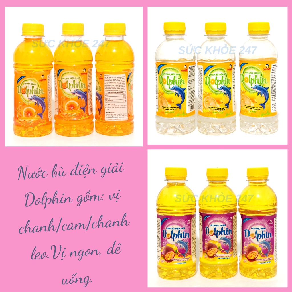 Nước Oresol Bù Điện Giải DOLPHIN Chai 250ML - Hương Cam/Chanh/Chanh Leo ...