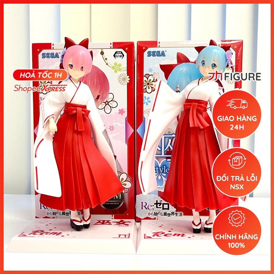 Mua Mô Hình Figure Chính Hãng Anime Re Zero, Ram, Rem, Miko Style ...