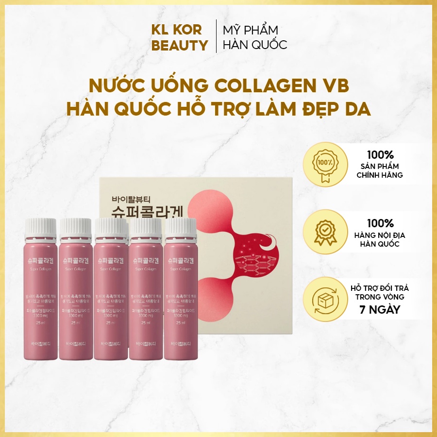 Nước uống Collagen VB Hàn Quốc hỗ trợ làm đẹp da, dưỡng da sáng mịn - Hộp 30 Ống 25ml | Shopee ...