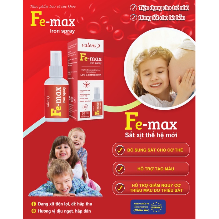Mua (Chính Hãng + Mã Giảm 20k) Sắt xịt Femax Iron Spray Cho Bé , Fe max ...