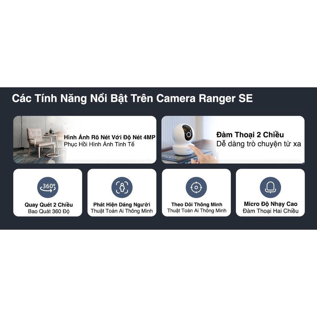 Mua Camera IMOU Ranger SE bản 2MP/4MP, kết nối WiFi, Quay quét góc 360 ...