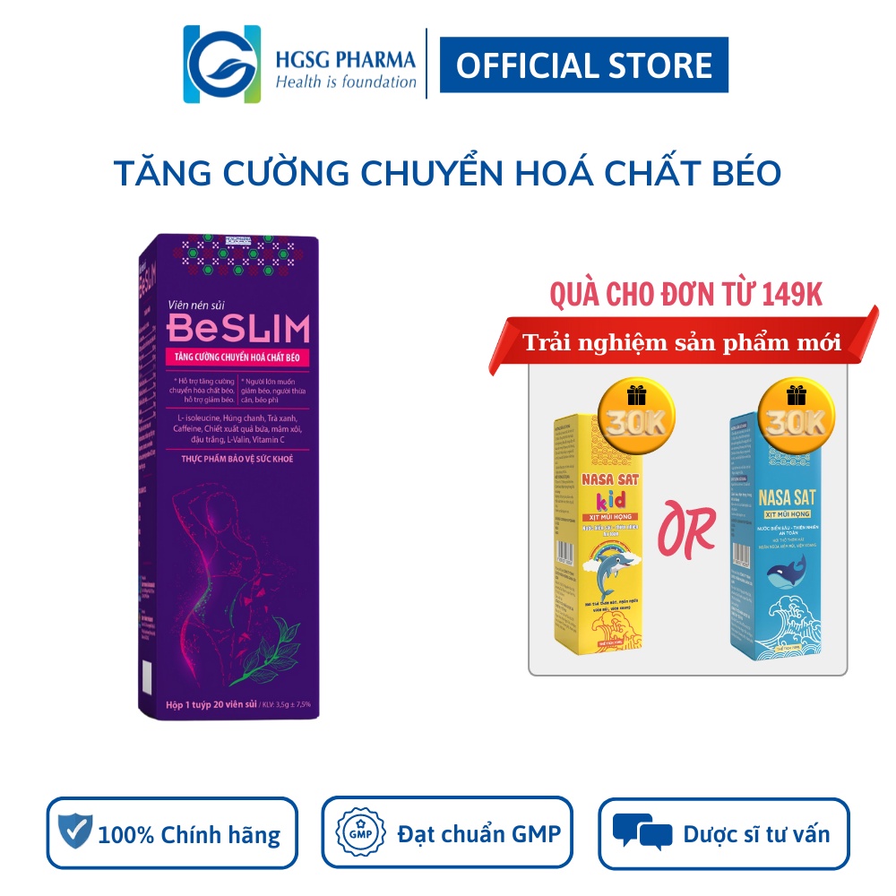 Sủi giảm cân HGSG - BE SLIM (Tuýp 20 viên) - MixASale