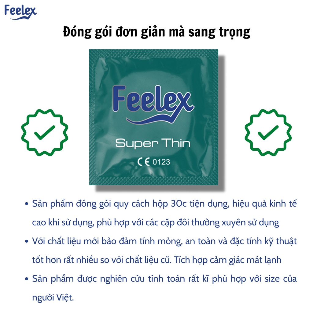 Bao cao su ozo Feelex superthin hộp 30 bcs - MixASale