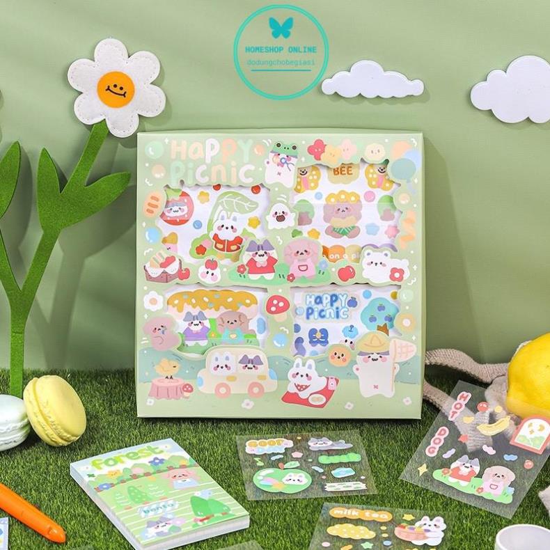 Sticker 100 tấm Hộp quà tặng 100 tấm dán hoạt hình trang trí sổ lưu ...