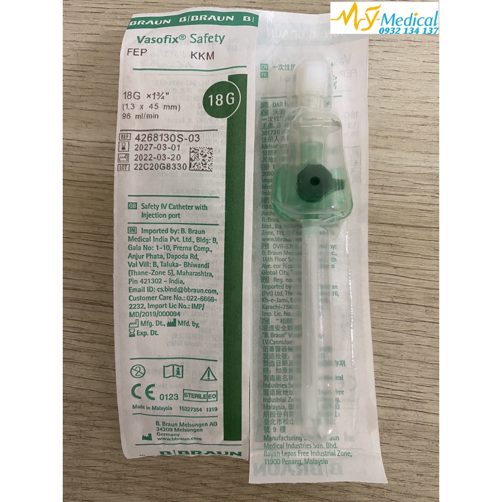 Kim luồn tĩnh mạch B.Braun Introcan Safety các cỡ (Hộp 50 cây) - MixASale