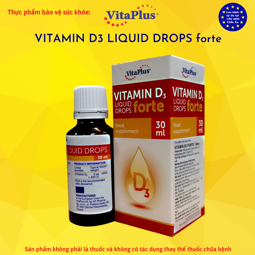 Mua Thực phẩm bảo vệ sức khỏe: Vitaplus Vitamin D3 Forte liquid drops ...