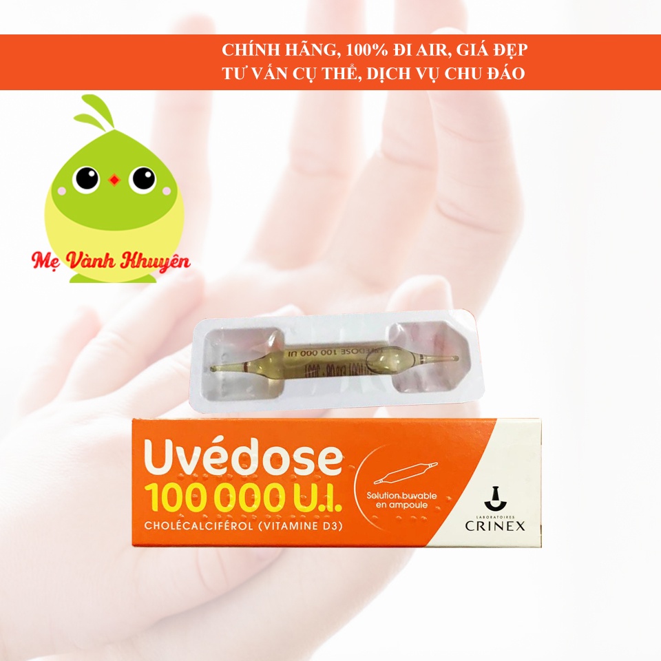 Vitamin D3 Uvedose 100000 UI cho bé từ 18 tháng tuổi, Pháp liều cao ...
