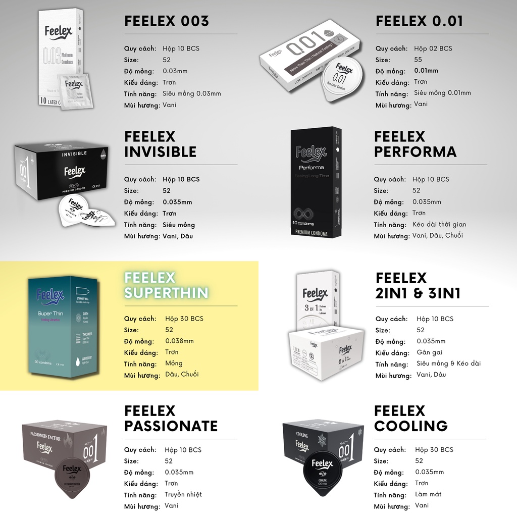 Bao cao su ozo Feelex superthin hộp 30 bcs - MixASale