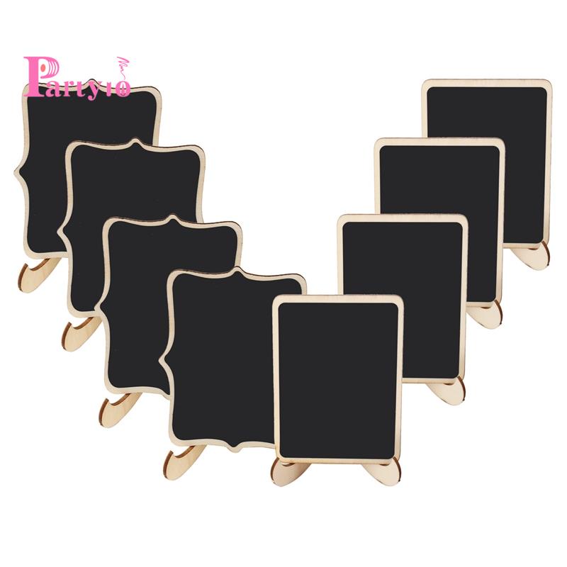 Bộ 20 Bảng Đen Mini Gắn Giá Đỡ Bảng Đen Ghi Chú / Thức Ăn Bằng Gỗ Dùng ...
