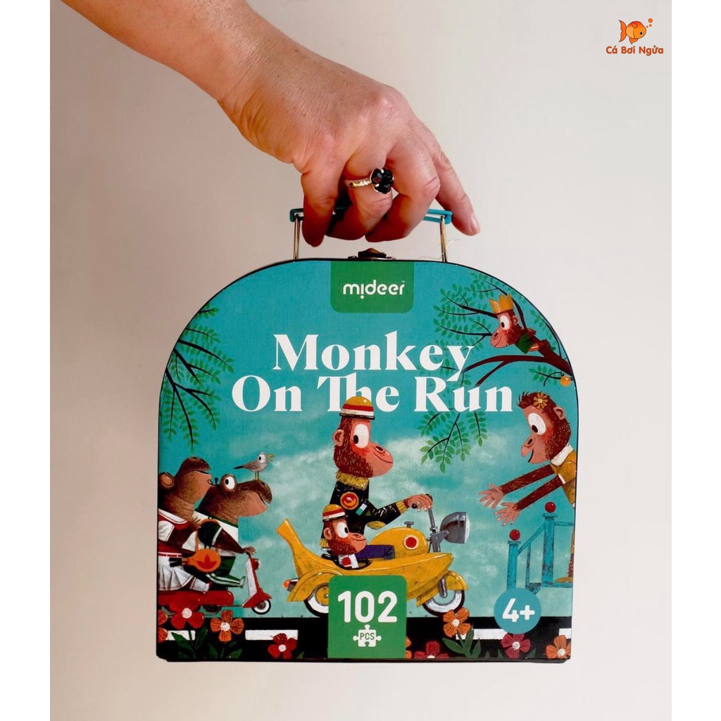 Đồ chơi xếp hình, Bộ xếp hình chính hãng 102 mảnh Vali Mideer - Monkey ...