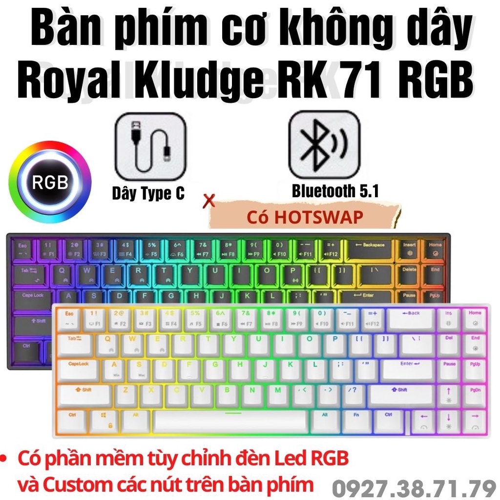 RK71 PRO GAMING - HOTSWAP - Bàn phím cơ Led RGB Bản Version 4.0 ...