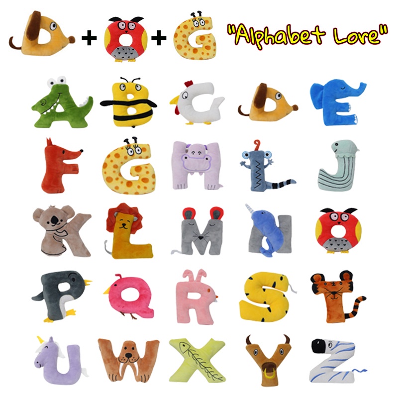 Carton Alphabet Lore Plush Toy Stuffed Animal Doll Pendant Education ...