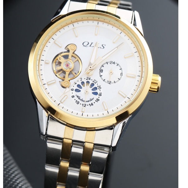 Mua Đồng hồ cơ nam tự động chính hãng QLLS 8019, kính Sapphire lộ máy 2 ...