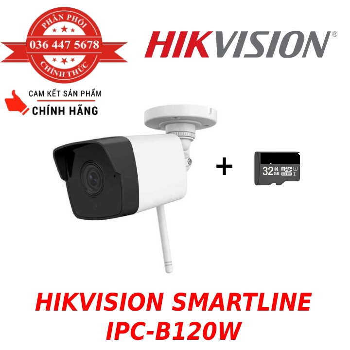 Camera Wifi HIKVISION SmartLine IPC-B120W + thẻ nhớ 32gb | Shopee Việt Nam