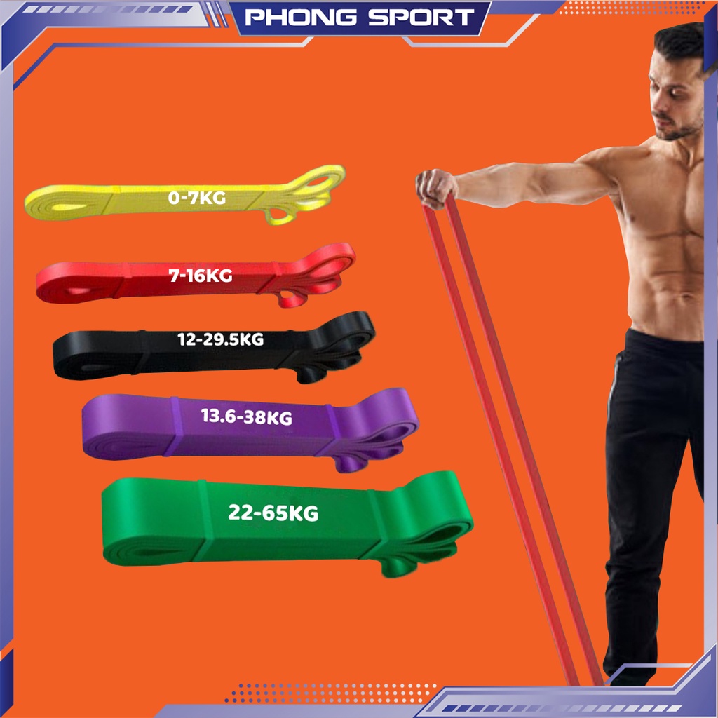 Dây kháng lực tập gym power band đàn hồi cao su tập tay chân mông vai ...
