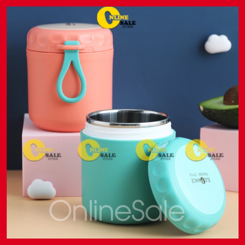 Mua 🍀Inox 304🍀 Bình ủ cháo cho bé cốc đựng canh ca giữ nhiệt có quai xách inox 304 ca giữ nhiệt ...