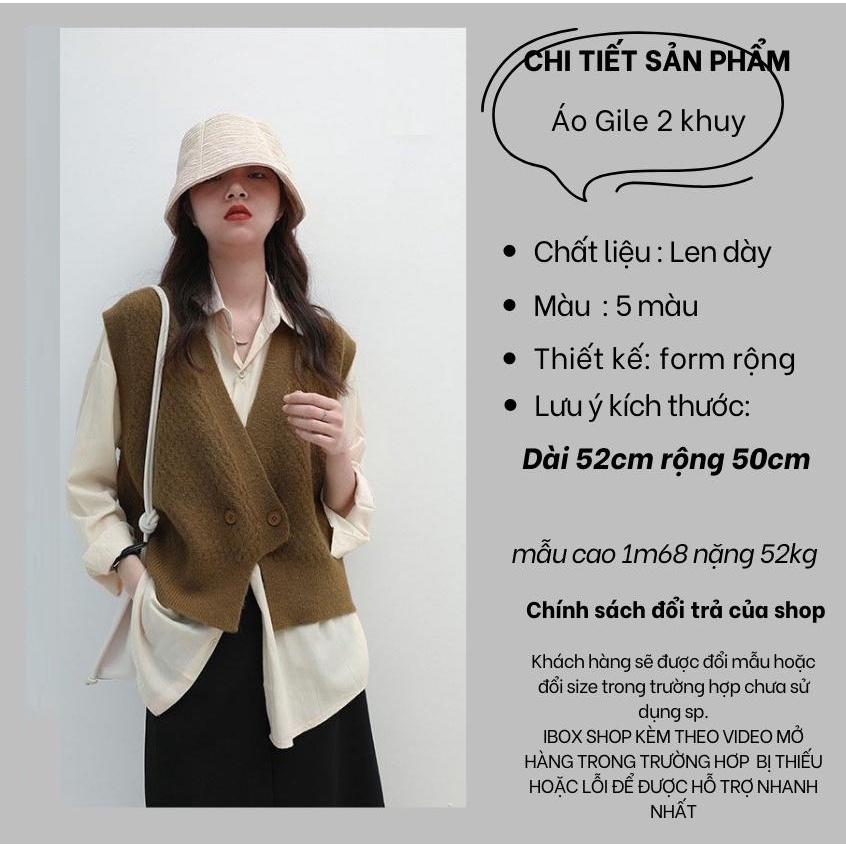 Mua Áo gile len hàn quốc, áo ghile len nữ trơn phối 2 khuy cá tính trẻ ...