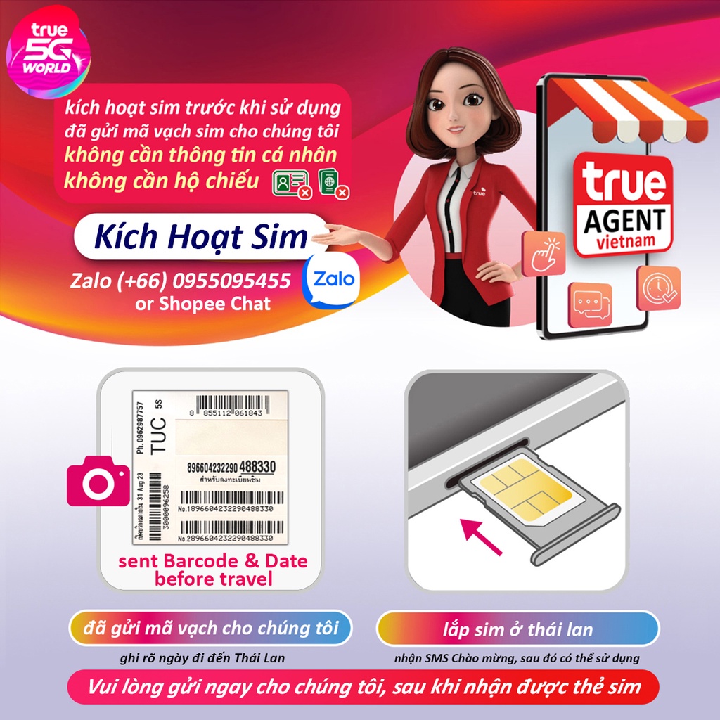 Mua Truemove-H : Sim Thái Lan 4G/5G tốc độ cao data,/ Gọi miễn phí ...