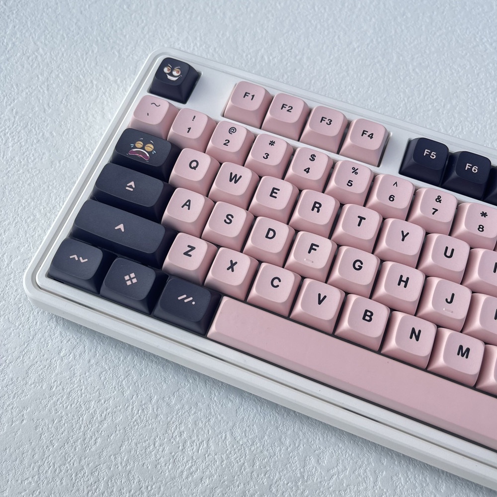 136 Phím Black Pink Keycaps XDA Profile Khuôn Mặt Dễ Thương PBT Dye Sub ...