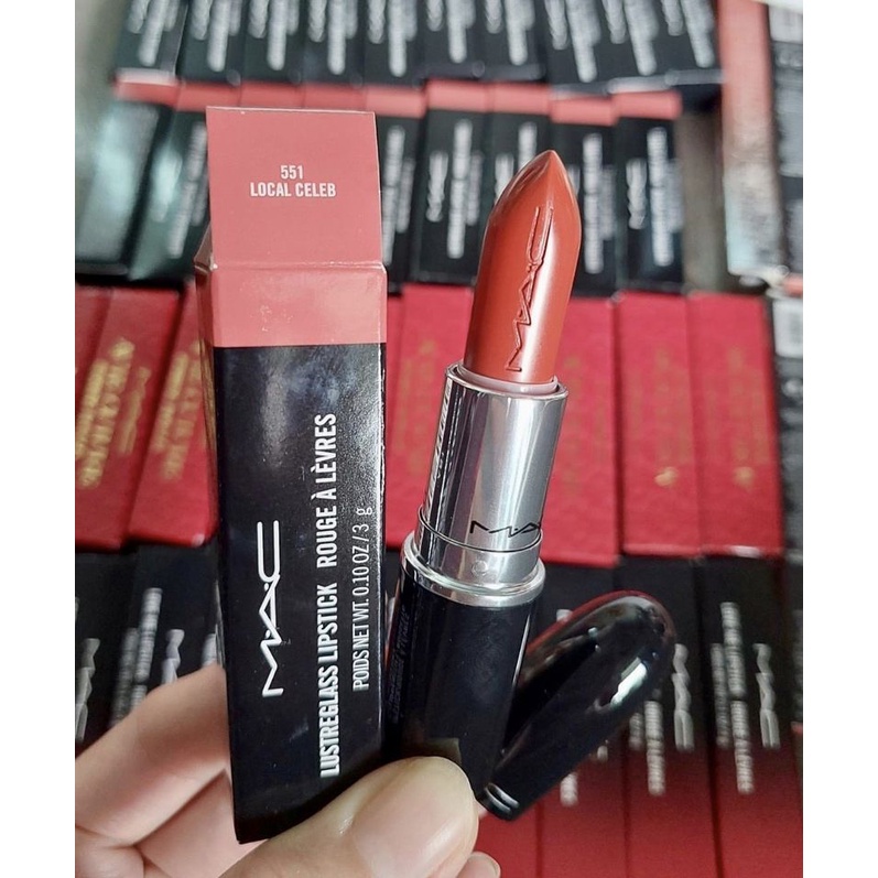 Son MAC Lustreglass Lipstick 551 Local Celeb | Shopee Việt Nam