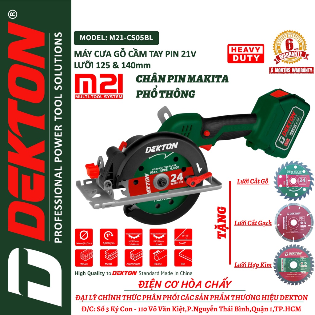 Máy Cắt Cầm Tay Đa Năng Dekton / M21-CS05BL / Brushless / Dùng Lưỡi 125-140mm/ Chân Pin Phổ ...