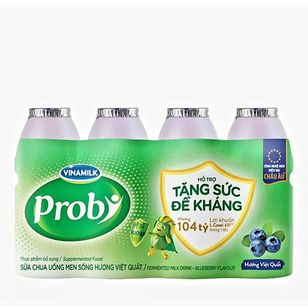 SỮA CHUA UỐNG PROBI VIỆT QUẤT - LỐC 4 CHAI 130ML | Shopee Việt Nam