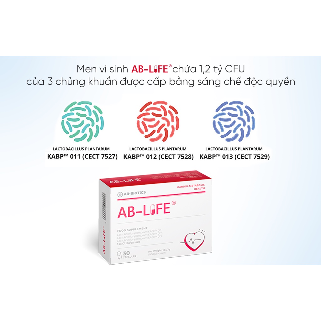 Men vi sinh giúp làm giảm mỡ máu AB LIFE (Hộp 30 viên) | Shopee Việt Nam