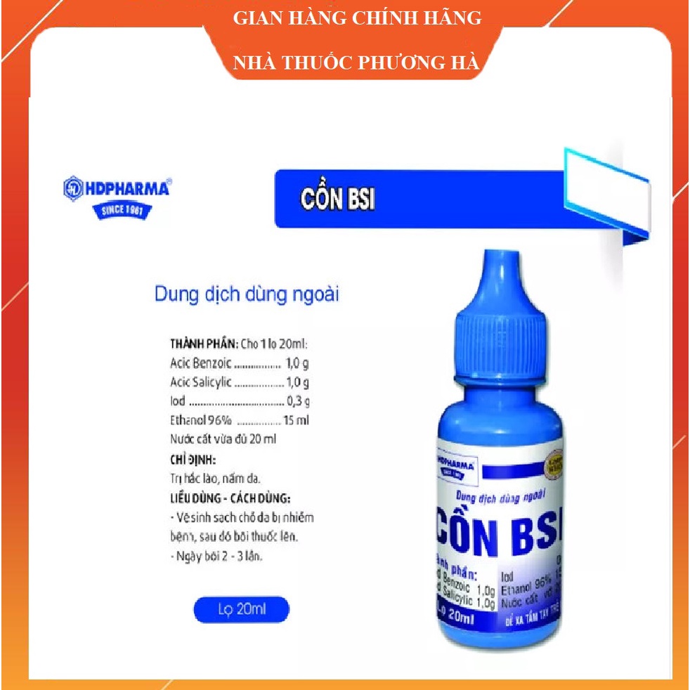 Mua Dung dịch bôi ngoài da BSI. ASA. Xanh methylen. Cồn sát khuẩn b.s.i ...