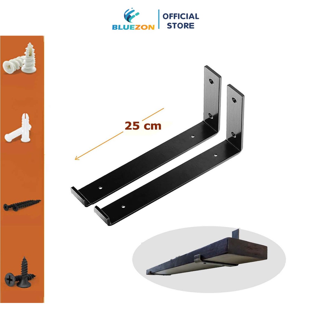 Mua Bộ 2 ke sắt chữ L pát mặt dưới BLUEZON 25cm - 30cm, giá đỡ kệ thép ...