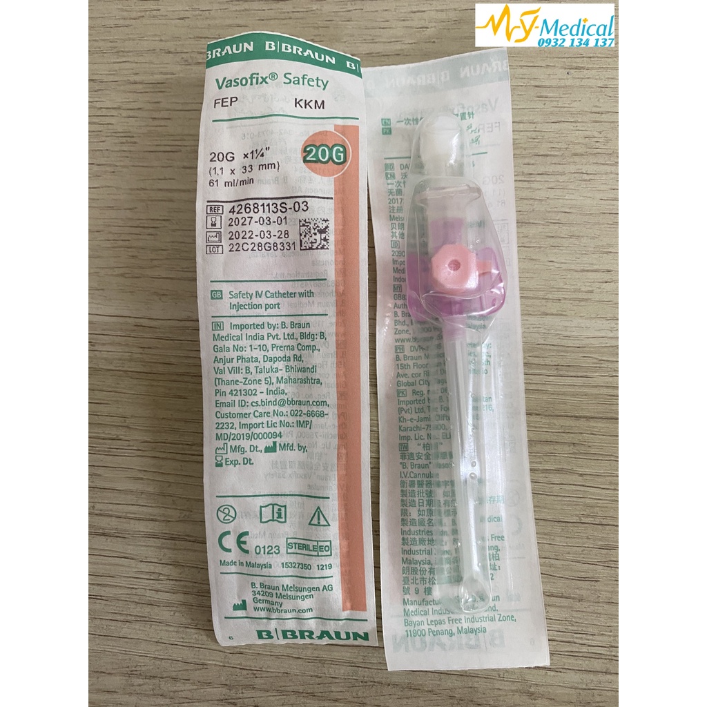 Kim luồn tĩnh mạch B.Braun Introcan Safety các cỡ (Hộp 50 cây) - MixASale