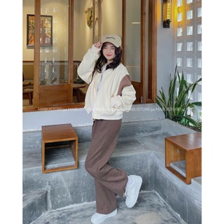 Khoác bomber pha tay da 8854 | Shopee Việt Nam