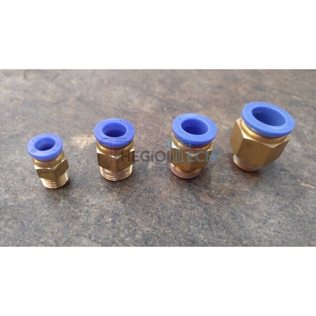 Đầu nối khí nén - Xanh - Ống 6 ren 17