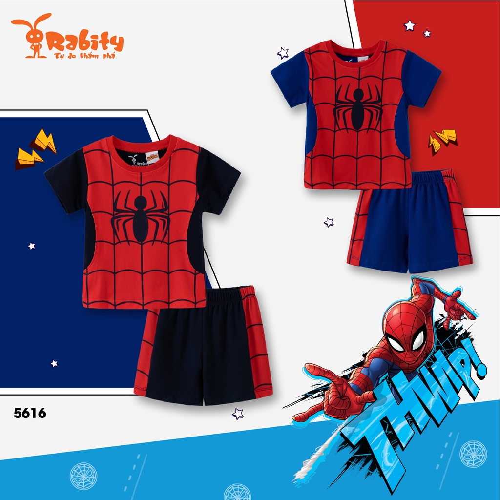 Bộ quần áo siêu nhân nhện bộ thun cotton spider man cho trẻ em Rabity ...