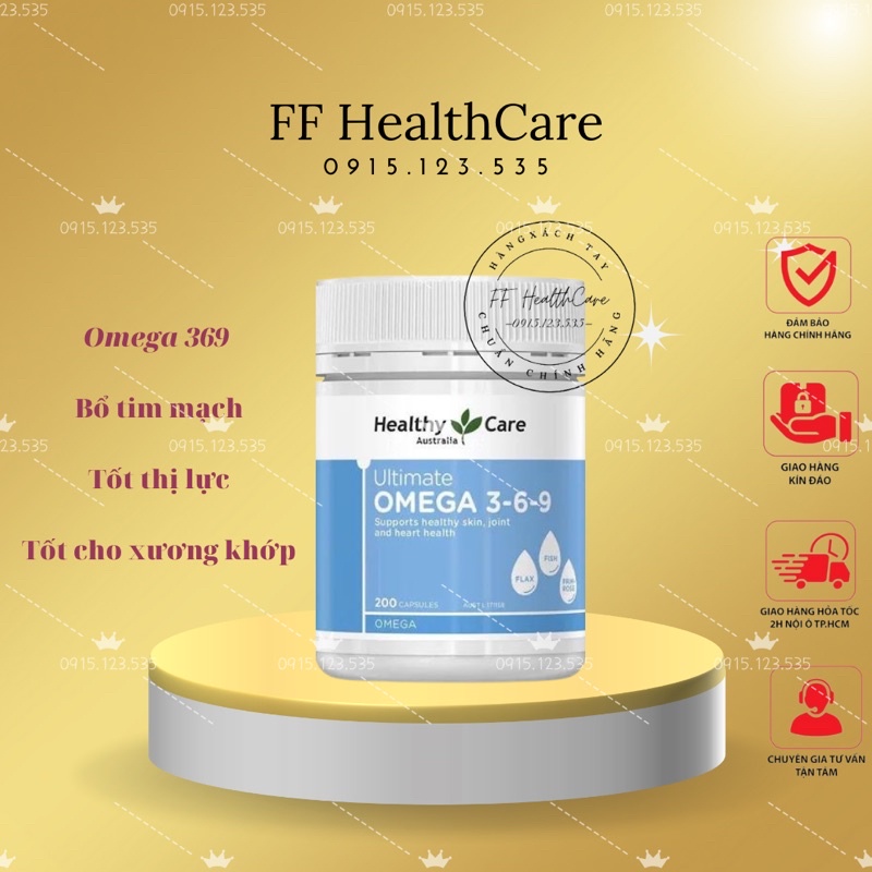 Viên Bổ Sung Omega 369 Healthy Care Ultimate Úc 200 Viên | Shopee Việt Nam