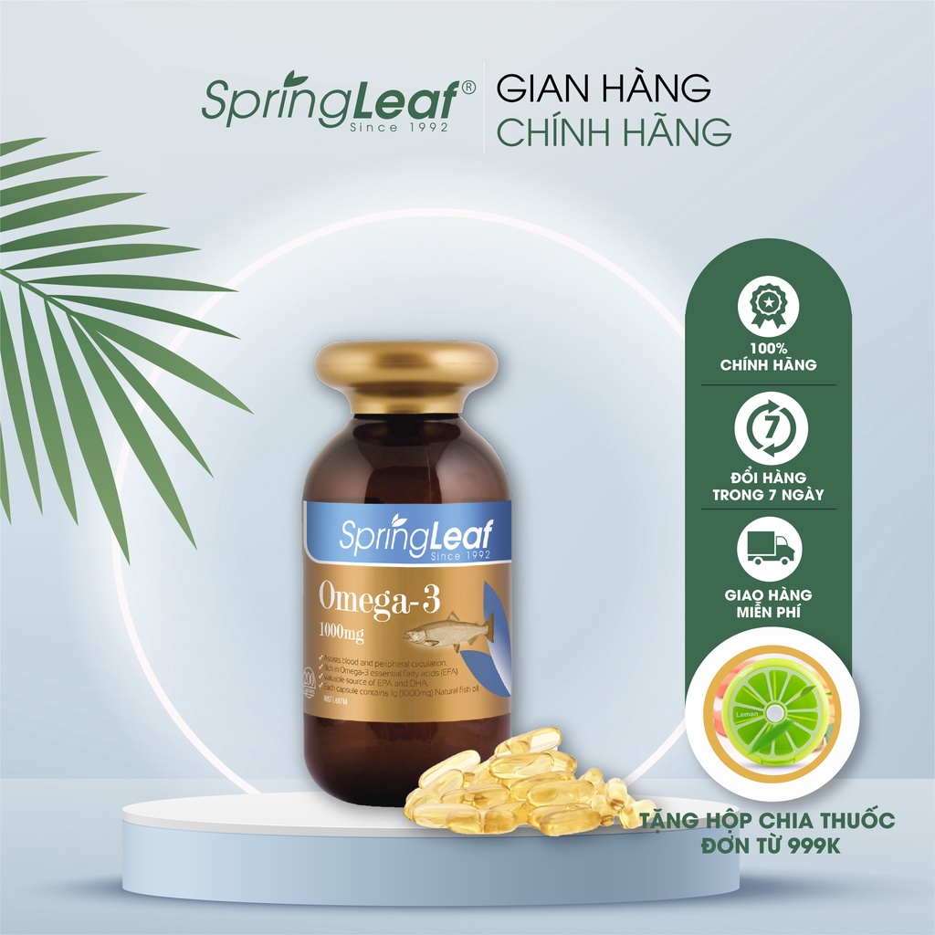 Mua Dầu cá bổ mắt, não bộ và tim mạch Omega-3 Spring Leaf 1000mg 200 ...