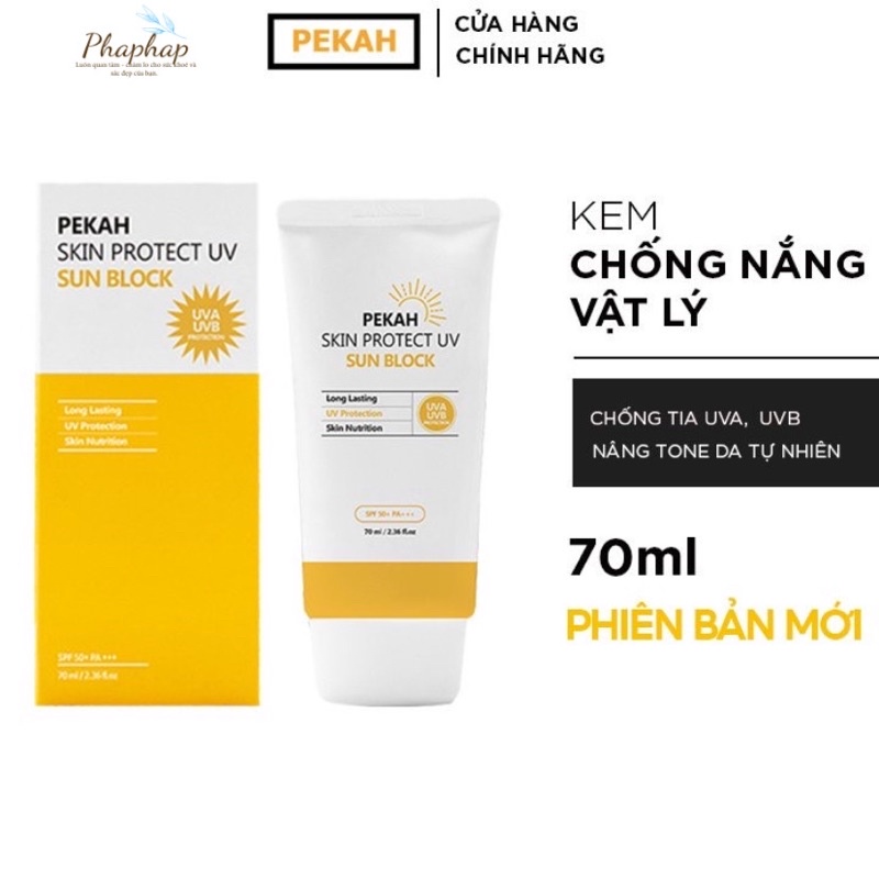 Kem chống nắng vật lý PEKAH Hàn Quốc bảo vệ khỏi tia nâng tone nhẹ UV ...